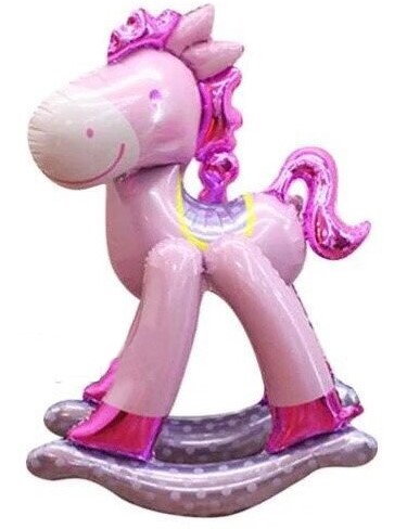 Globo 4D Caballito Rosa x4 - Fiestalandia
